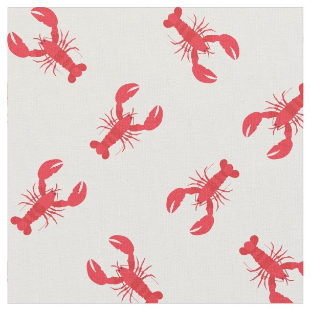 Lobster Print Fabric Navy Blue | Zazzle.com