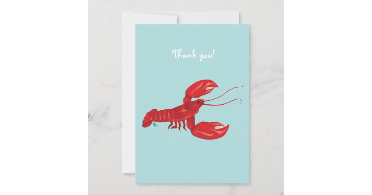 Lobster Thank You Note Card | Zazzle.com