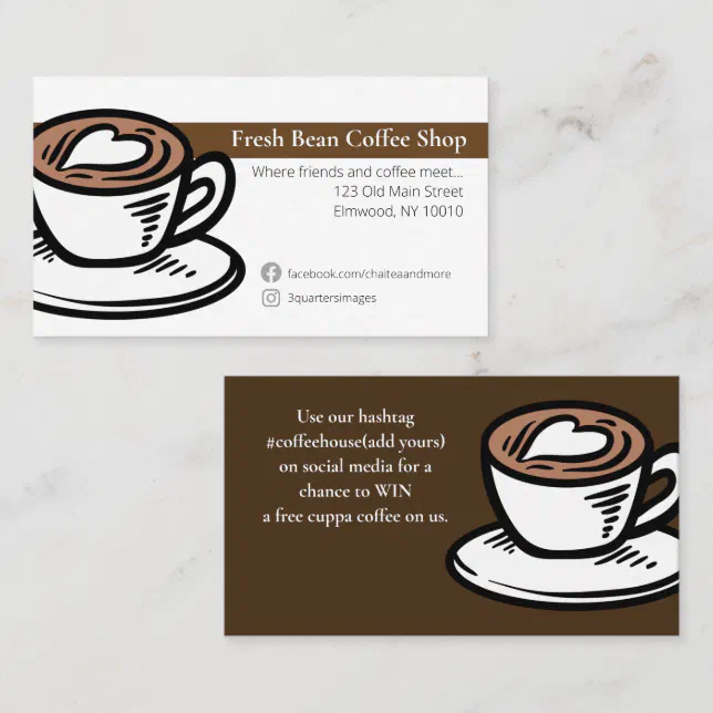 Local Coffee Shop Business Card | Zazzle