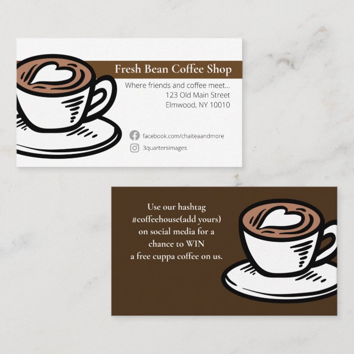 Local Coffee Shop Business Card | Zazzle.com