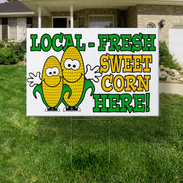 Local Fresh Sweet Corn Yard Sign | Zazzle