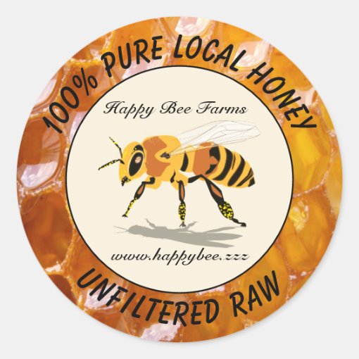 Local Honey Farm Apiary Small Business Food Label | Zazzle