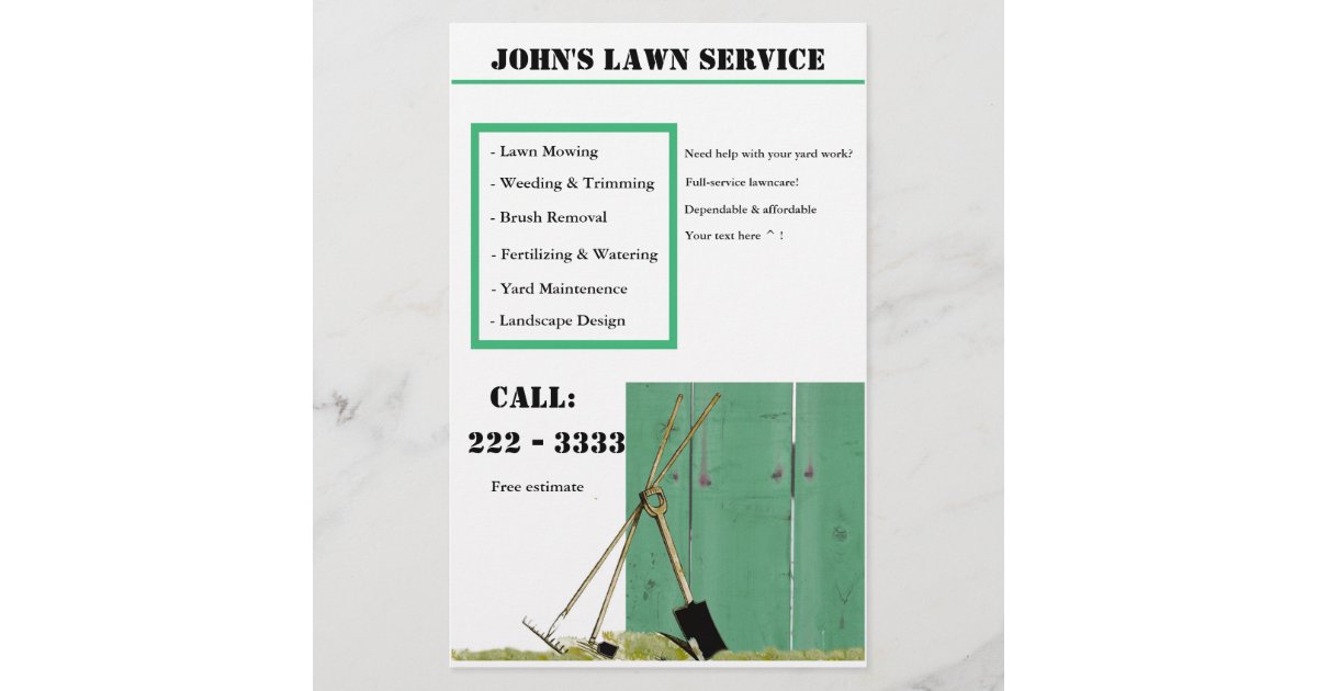 Local Lawn Service Flyer | Zazzle