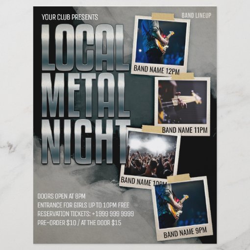 Local Metal Show | Club | Bar Flyer | Zazzle