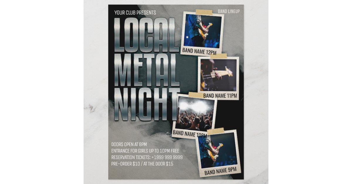 Local Metal Show | Club | Bar Flyer | Zazzle