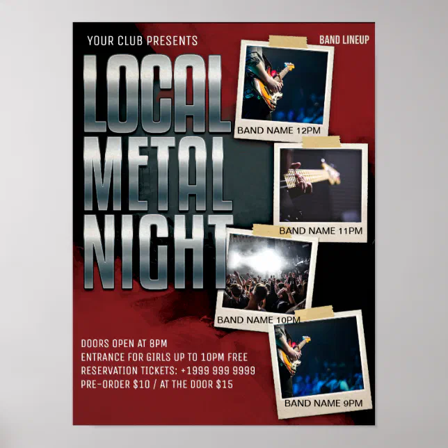 Local Metal Show | Gig | Club | Bar Flyer Poster | Zazzle
