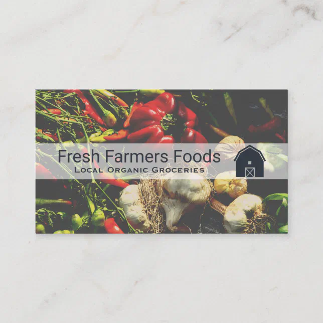 Local Organic | Farmers Market Fresh Produce Business Card | Zazzle