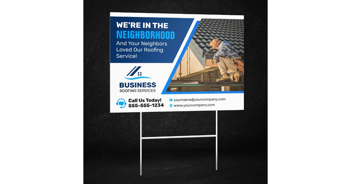 Local Roofing Repair, Re-Roofing, Gutter Service Sign | Zazzle