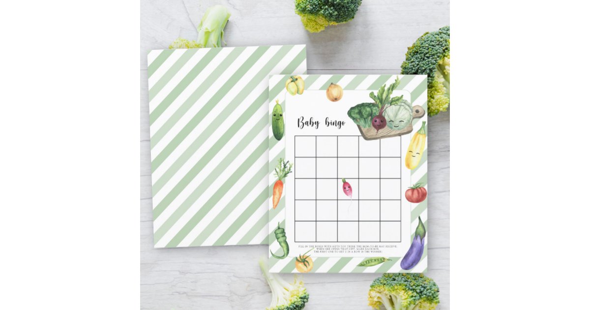 Locally grown Baby shower Bingo game | Zazzle
