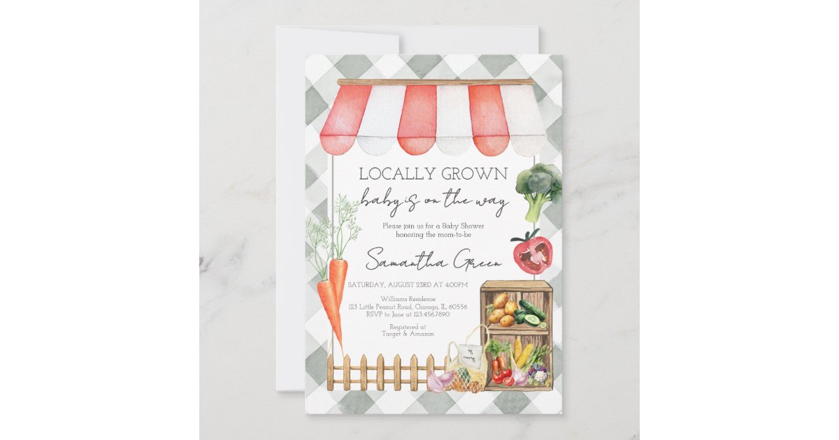 Locally Grown Baby Shower Invitation | Zazzle
