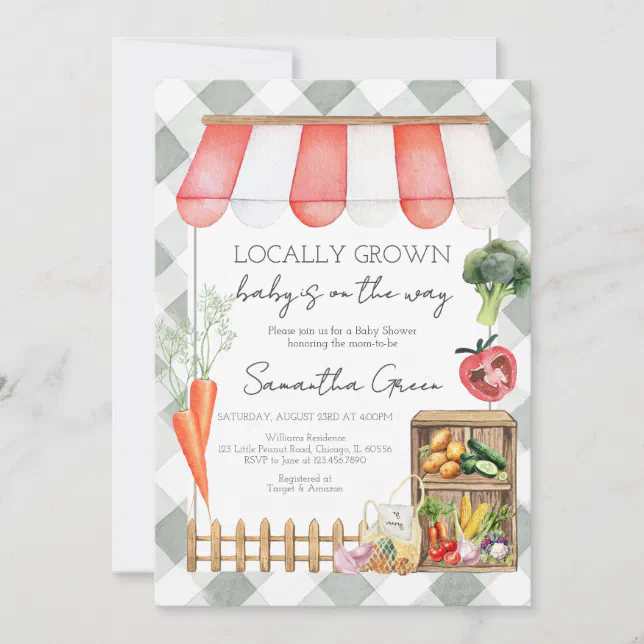 Locally Grown Baby Shower Invitation | Zazzle