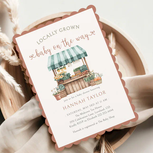 Locally Grown Baby Shower Invitation | Zazzle