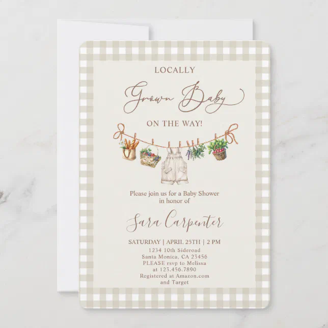 Locally Grown Baby Shower Invitation | Zazzle