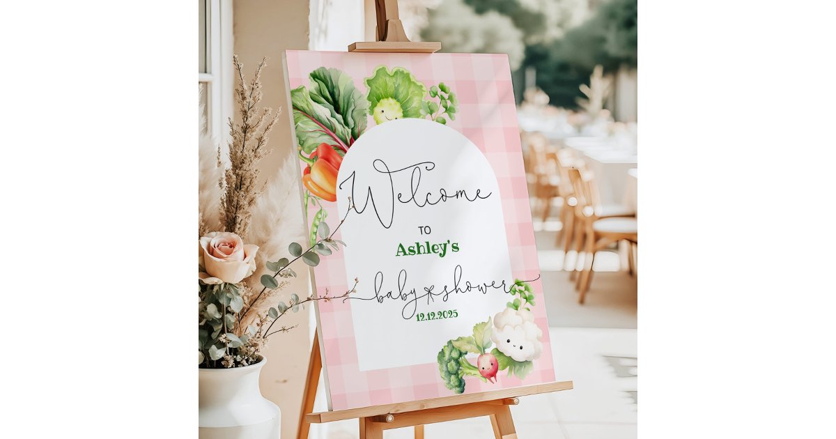 Locally grown baby shower pink welcome foam board | Zazzle