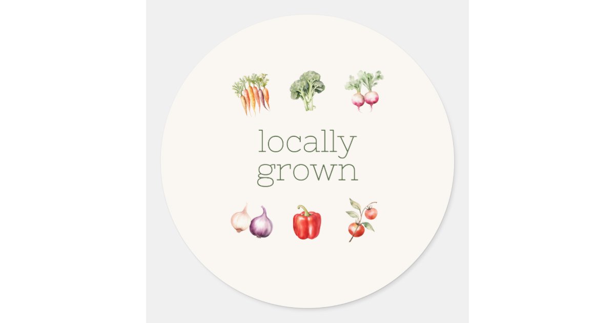 Locally Grown Baby Shower Sticker | Zazzle