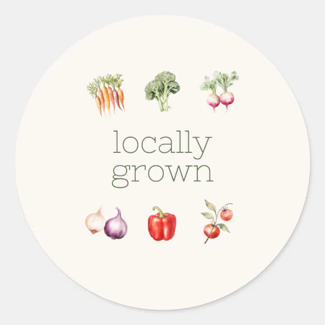 Locally Grown Baby Shower Sticker | Zazzle