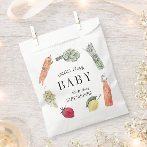 Locally Grown Farmers Market Baby Shower Favor Bag | Zazzle