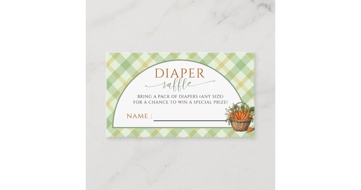 Locally Grown Farmers Rustic Diaper Raffle Enclosure Card | Zazzle