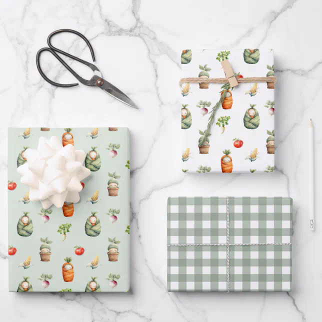 Locally Grown Gift Wrap Gingham Wrapping Paper | Zazzle
