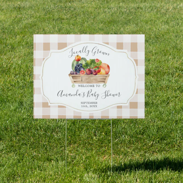 Locally Grown Veggies Farmer Welcome Yard Sign | Zazzle