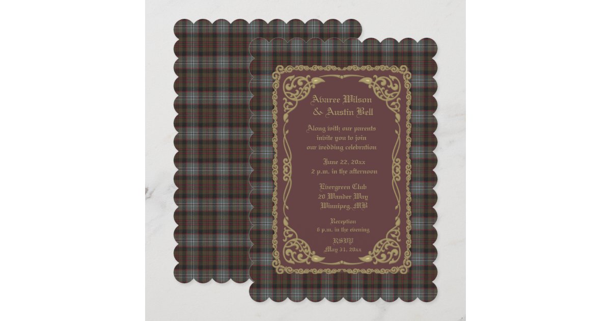 Lochaber Tartan Plaid Wedding Invitation | Zazzle