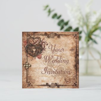 Lock and Key Wedding Invitation | Zazzle