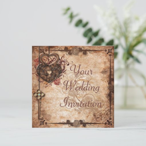 Lock and Key Wedding Invitation | Zazzle