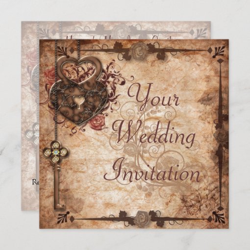 Lock and Key Wedding Invitation | Zazzle