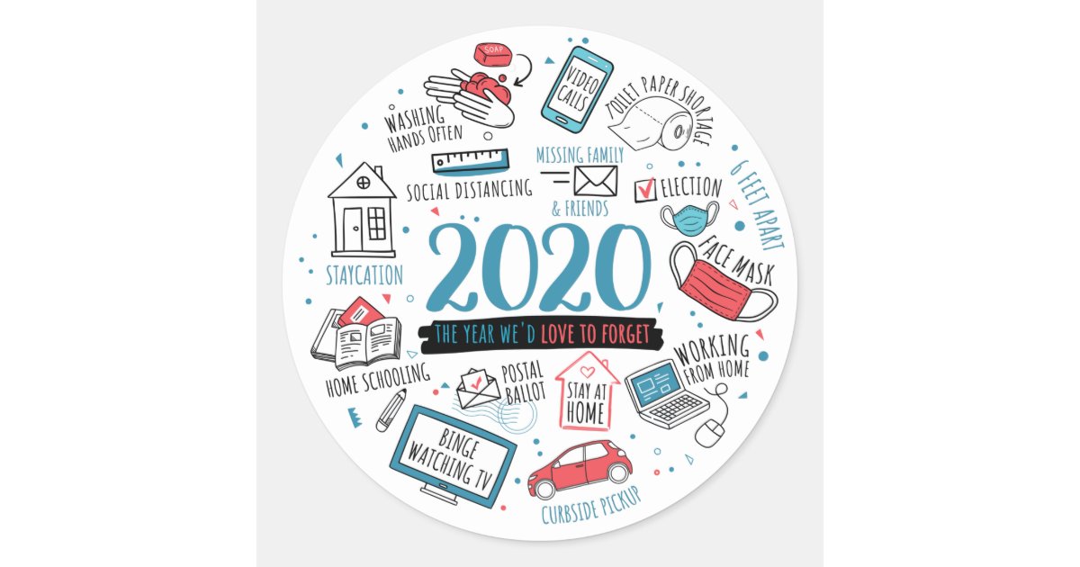 Lockdown 2020 Quarantine Commemorative Classic Round Sticker | Zazzle