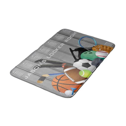 Locker Room Design Bath Mat | Zazzle