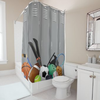 Locker Room Design Shower Curtain | Zazzle