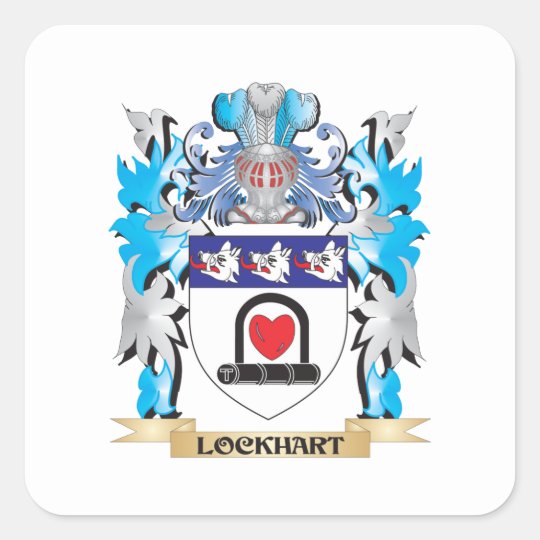 Lockhart Coat of Arms - Family Crest Square Sticker | Zazzle.com