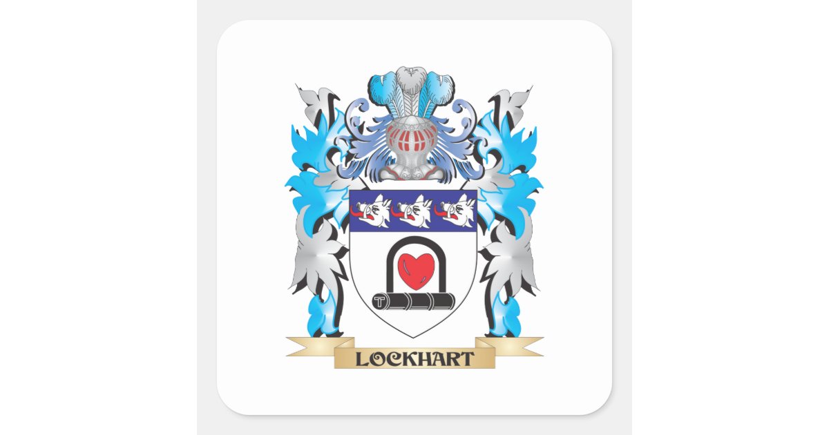 Lockhart Coat of Arms - Family Crest Square Sticker | Zazzle