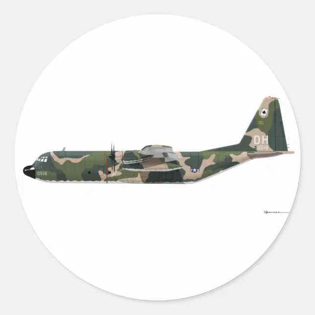 Lockheed C-130 Hercules Vietnam Classic Round Sticker | Zazzle