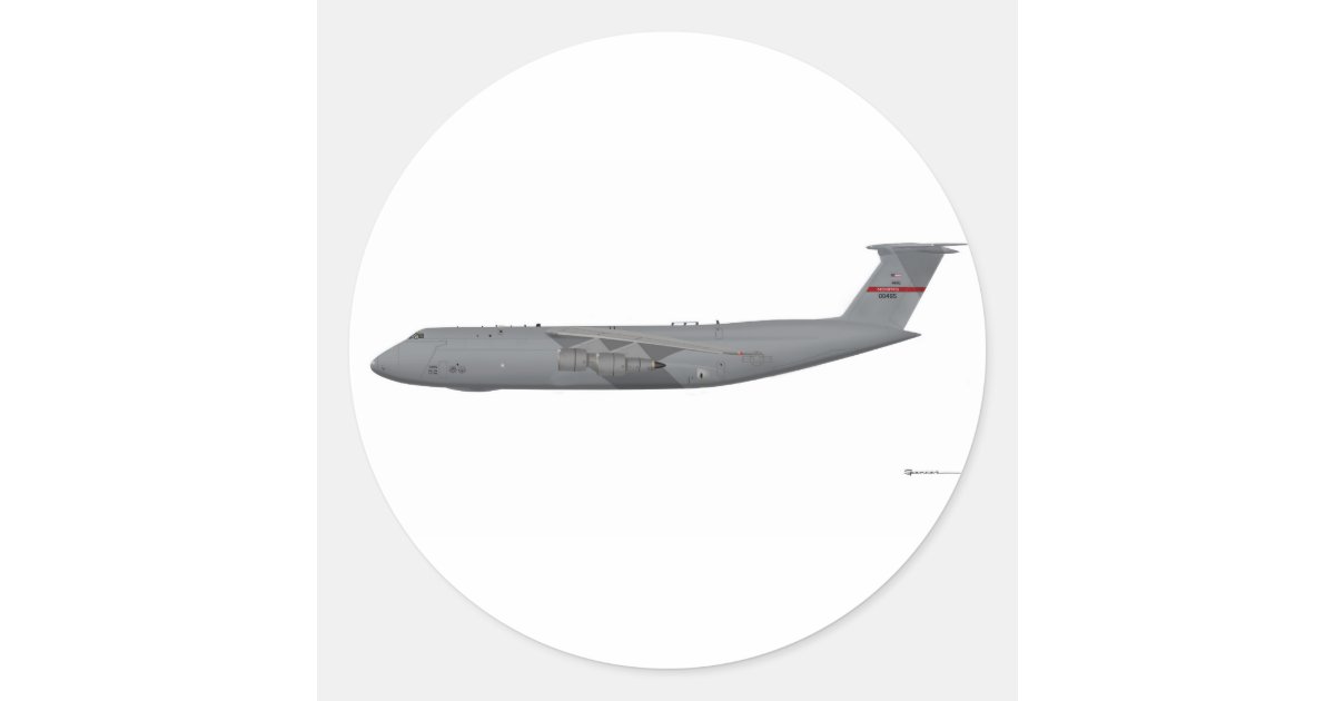 Lockheed C-5 Galaxy Classic Round Sticker | Zazzle
