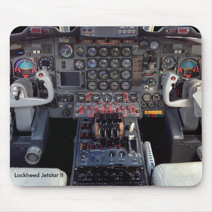 Lockheed Jetstar II Instrument Panel and Cockpit Mouse Pad | Zazzle