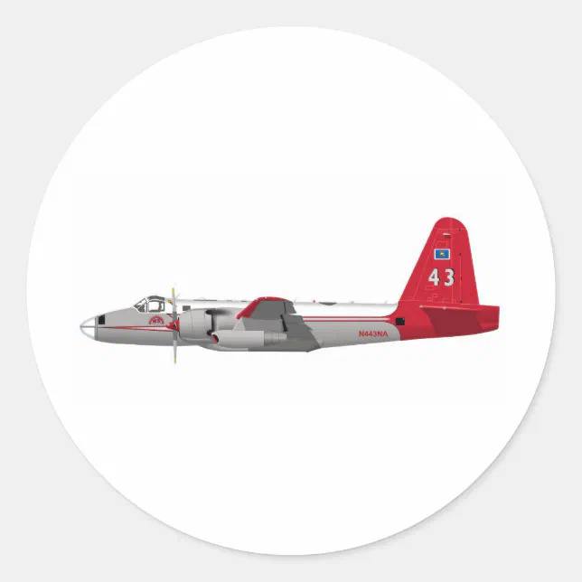 Lockheed P-2V Neptune Tanker Classic Round Sticker | Zazzle
