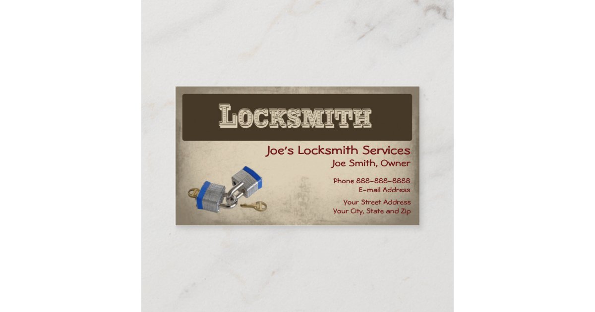 Locksmith Business Card | Zazzle