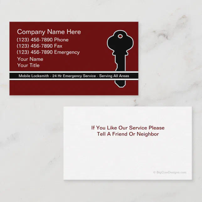 Locksmith Business Cards | Zazzle