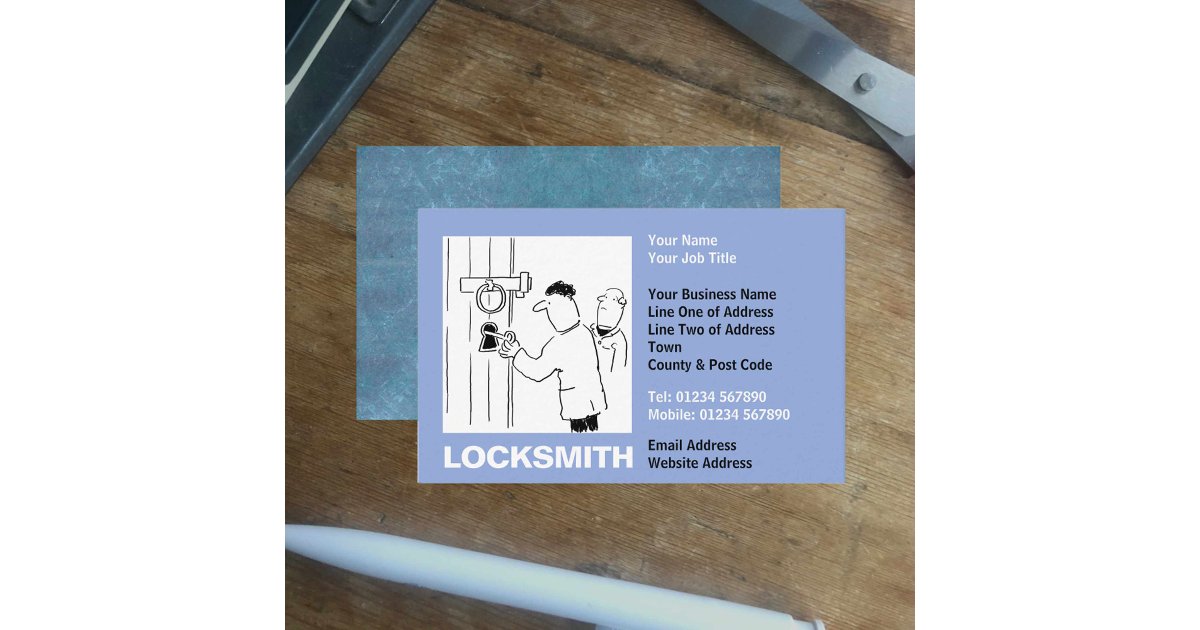 Locksmith Cartoon Business Card | Zazzle