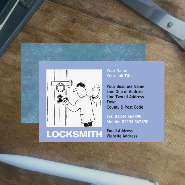Locksmith Cartoon Business Card | Zazzle