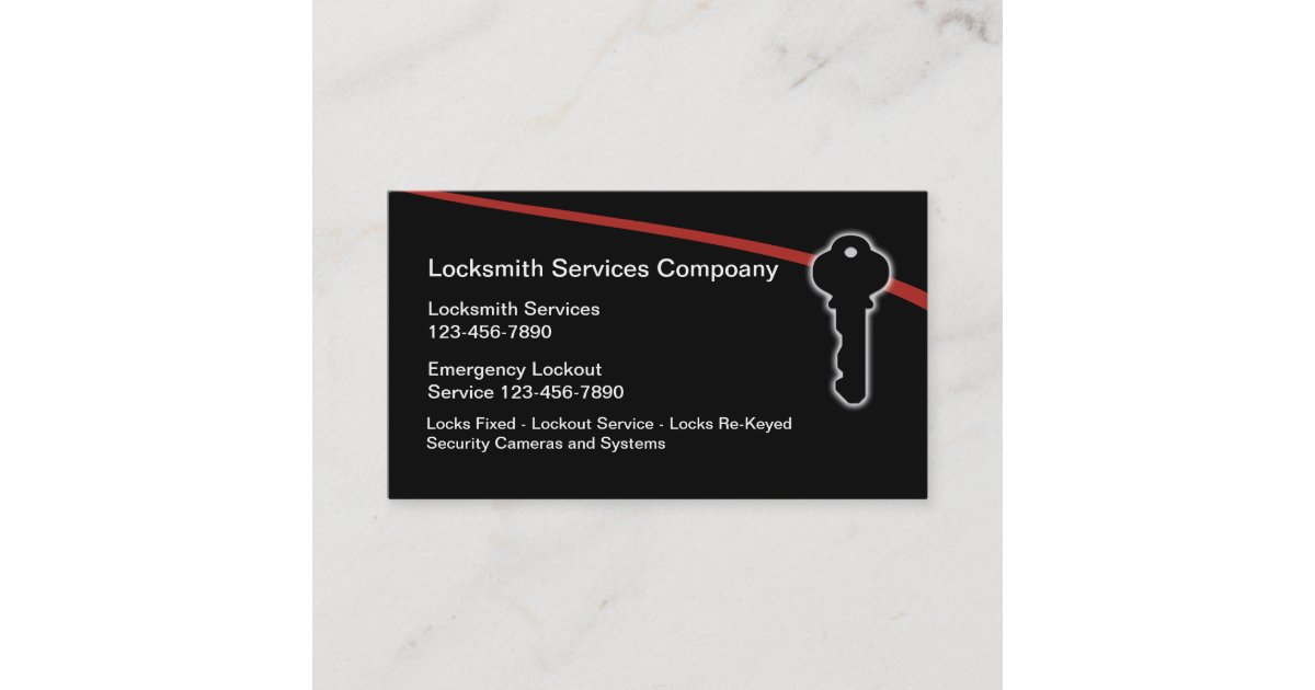 Locksmith Modern Business Cards | Zazzle
