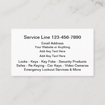 Locksmith Professional Business Cards Template | Zazzle