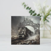 Locomotive Haunted Ghost Train Holiday Card | Zazzle