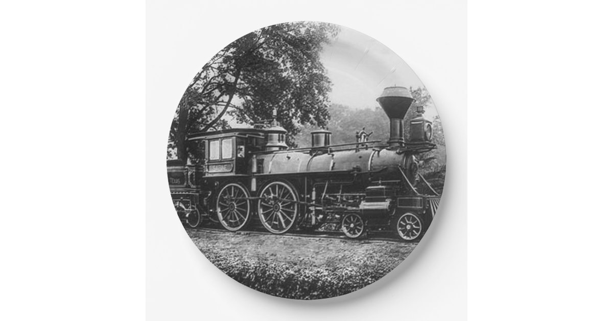 Locomotive Paper Plates | Zazzle