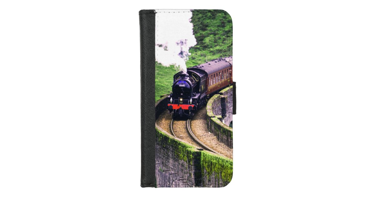 Locomotive Train on Bridge iPhone Wallet Case | Zazzle