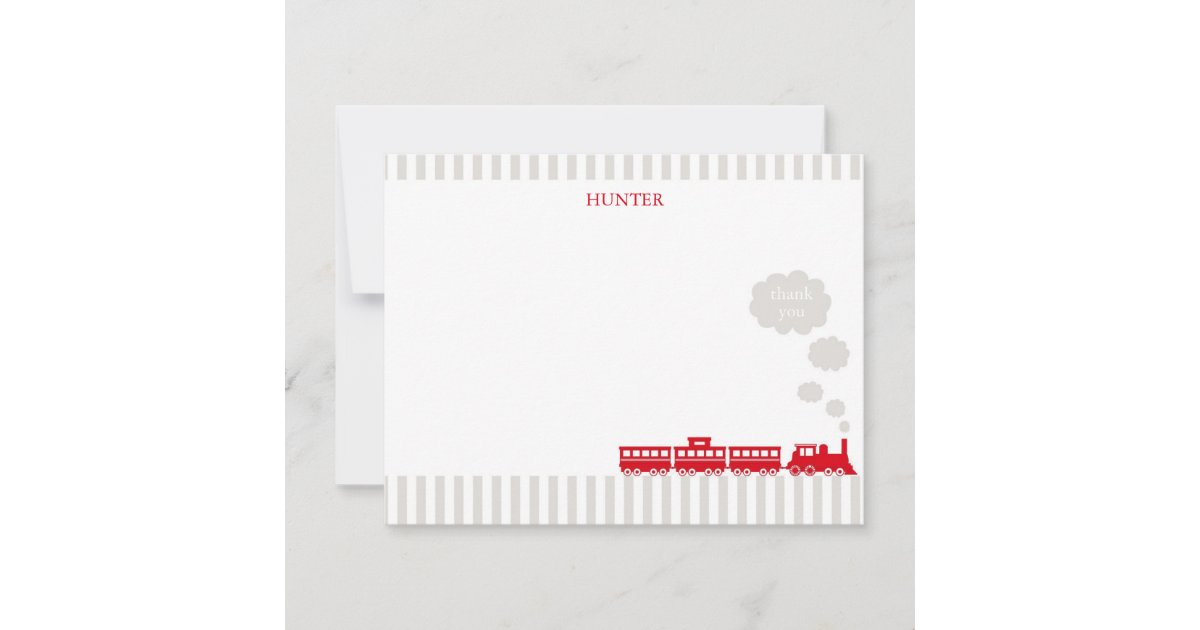Locomotive Train Thank You Note Card Stationery | Zazzle