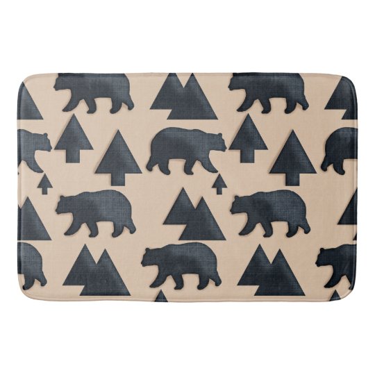 Lodge/ Black Bear Bath Mat | Zazzle.com