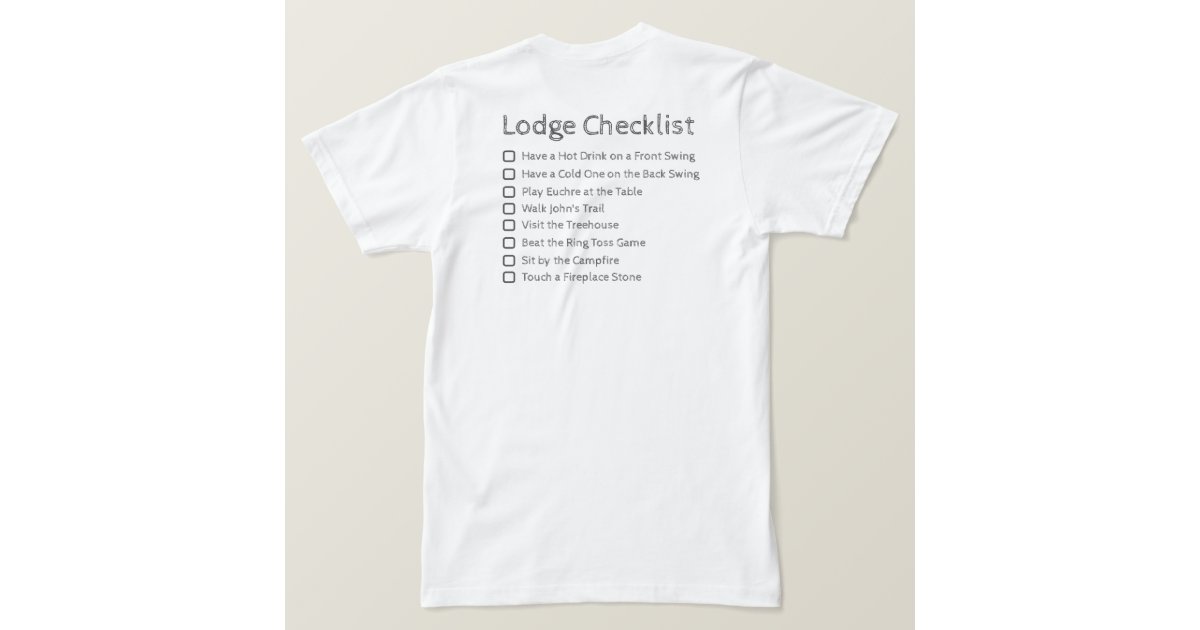 Lodge Checklist Shirt | Zazzle