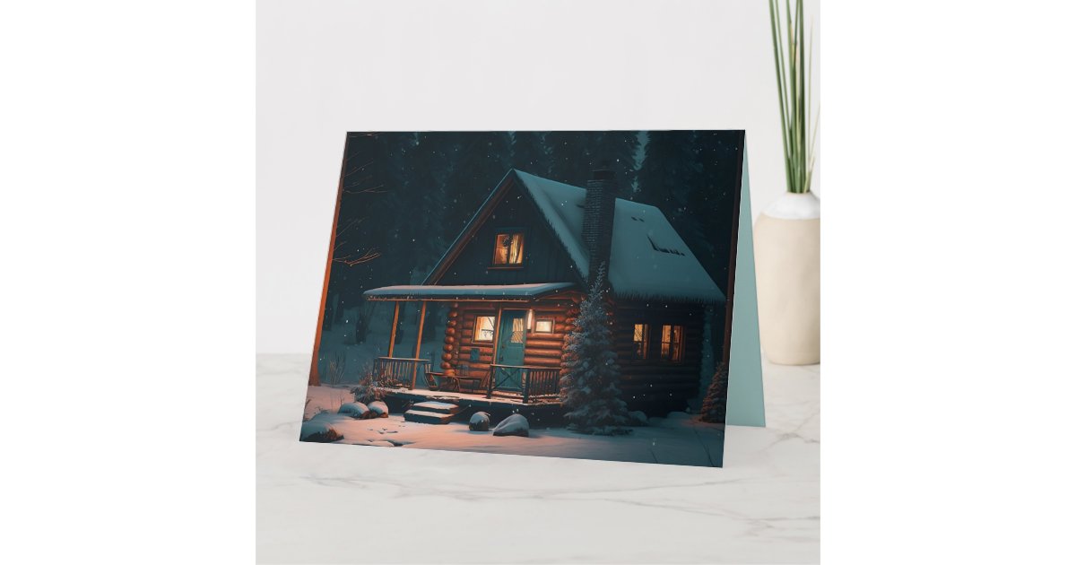 LOG CABIN BIRTHDAY GREETING CARD | Zazzle